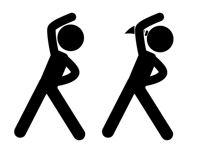 Simple set 2 stick man and woman stickman stand Vector Image