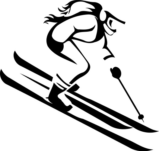 Skier logo design template skiing Royalty Free Vector Image