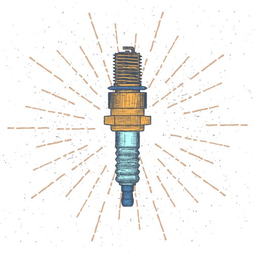 Spark plug logo design template Royalty Free Vector Image