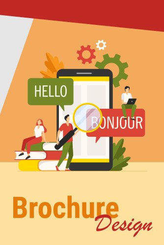 Multi language translator smartphone chat app Vector Image