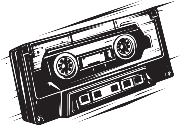 Analog tape revival cassette graphics old school Vector Image