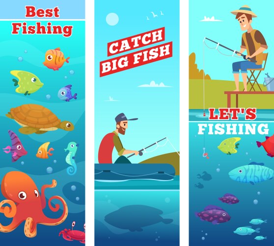 Infographic fishing poster Royalty Free Vector Image