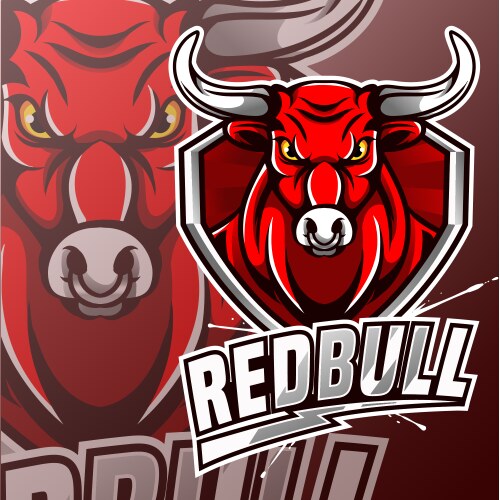Red dragon esports logo design Royalty Free Vector Image