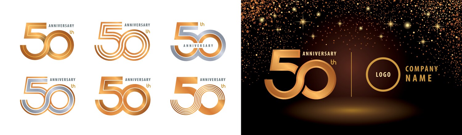 50th Anniversary In Business Logo Playful, Modern, Anesthesia Logo