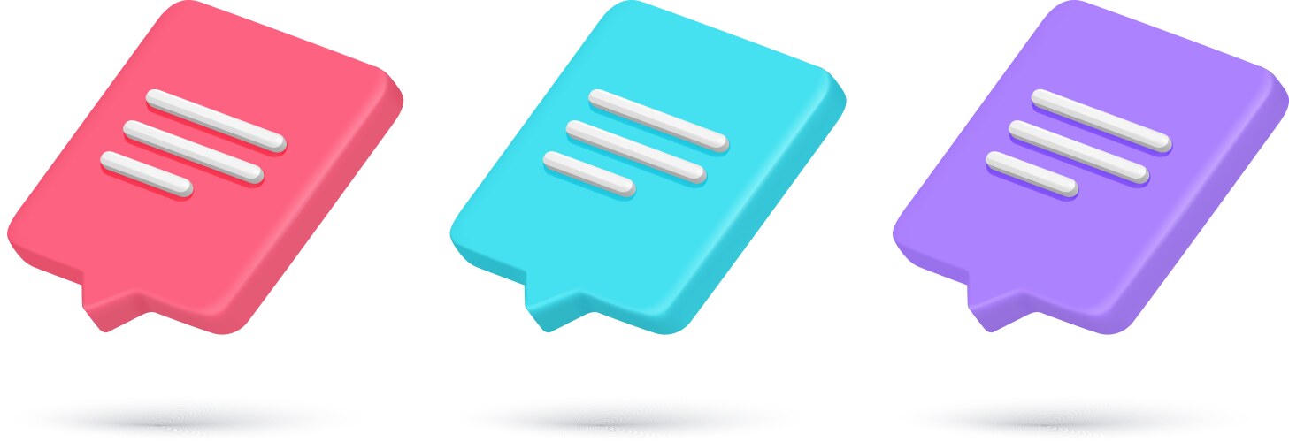 Collection realistic chat box three dots thinking Vector Image