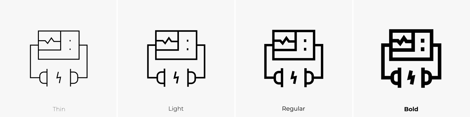 Emergency exit icon thin light regular and bold Vector Image