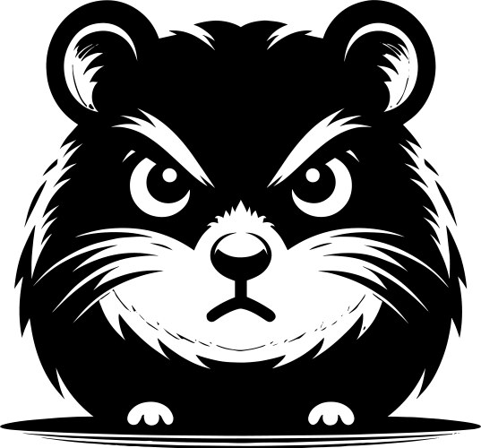 Cute little hamster silhouette isolated Royalty Free Vector