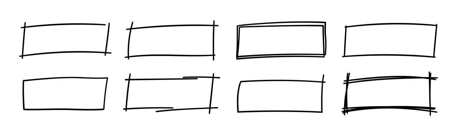 Hand drawn round corner rectangle and square shape Hand drawn round corner rectangle and square shape