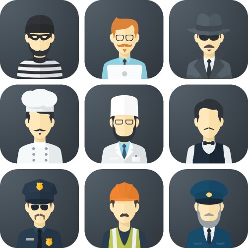 Occupations icons set Royalty Free Vector Image