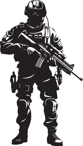 Stealth guardians black logo design for swat Vector Image