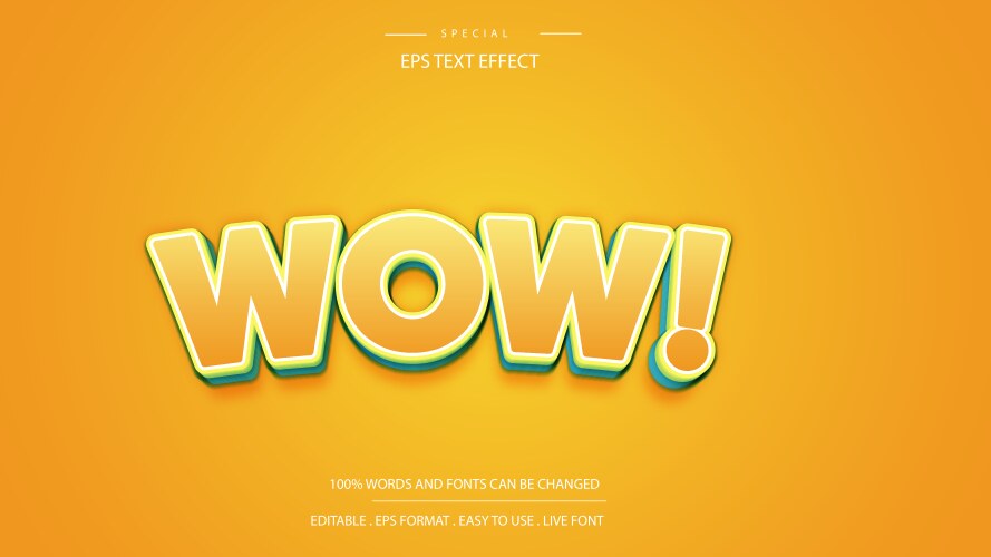 Comic wow text effect Royalty Free Vector Image