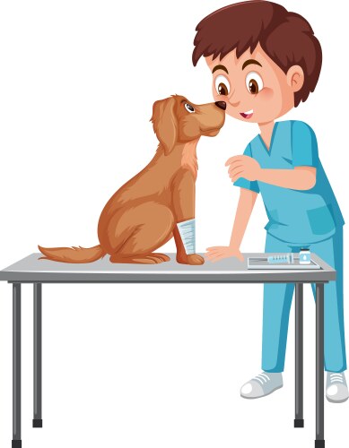 Veterinary with dog Royalty Free Vector Image - VectorStock