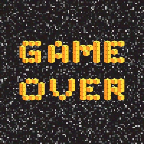Game over screen message Royalty Free Vector Image