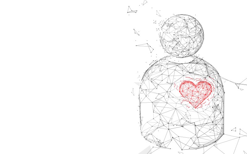 Human heart anatomy form lines and triangles Vector Image