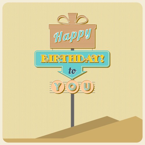 Birthday greetings sign Royalty Free Vector Image