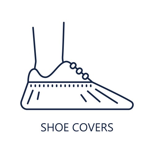 Use shoe covers sign protective medical Royalty Free Vector