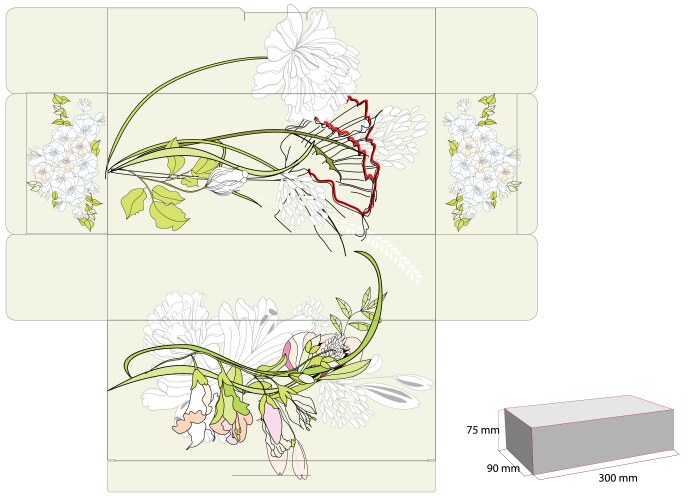 Gift wedding favor box template Royalty Free Vector Image