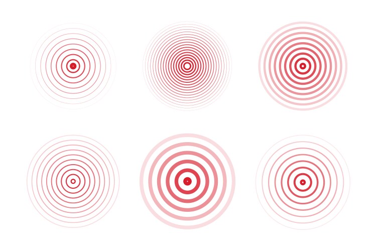 Concentric ripple circles set seismic earthquake Vector Image