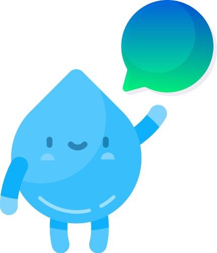 Water drop cartoon character Royalty Free Vector Image