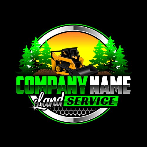 Land clearing and excavating logo concept Vector Image