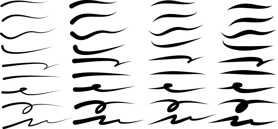 Underline hand drawn highlighter set underlines Vector Image