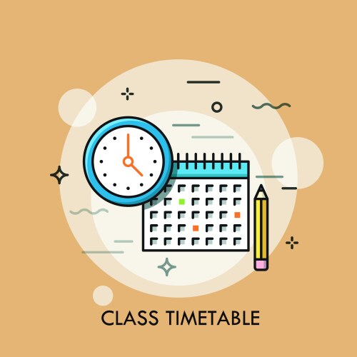 Class timetable education digital calendar Vector Image