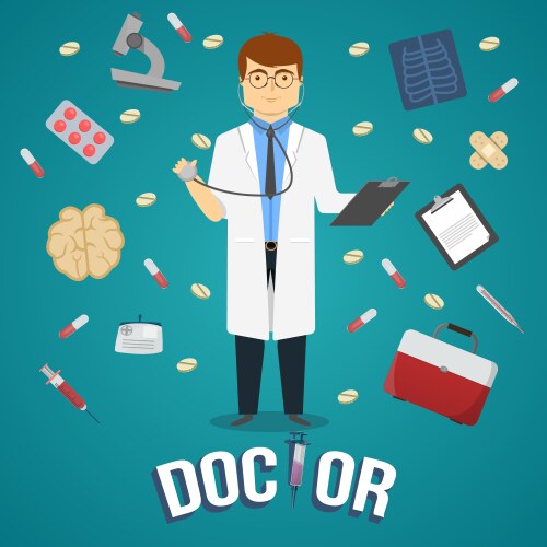 Doctor cartoon concept Royalty Free Vector Image