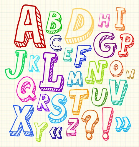 Abc typeface Royalty Free Vector Image - VectorStock