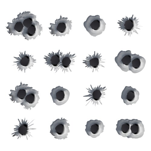Classic Bullet Holes - Metal Elements Royalty Free Vector
