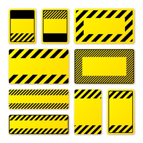 A safety warning sign design template Royalty Free Vector