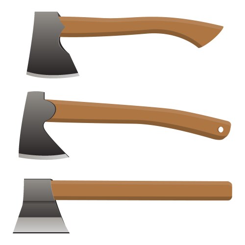 Wooden axe isolated on white background element Vector Image