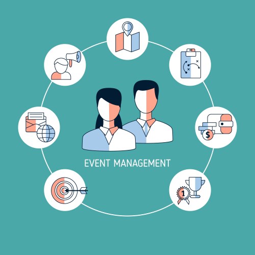 Event management concept Royalty Free Vector Image