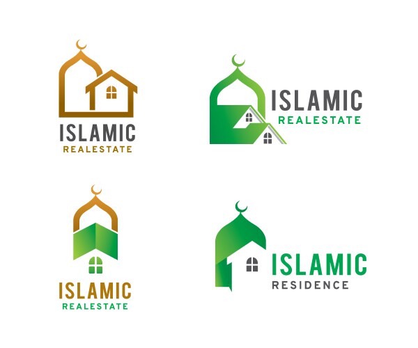 Islamic website icons set Royalty Free Vector Image