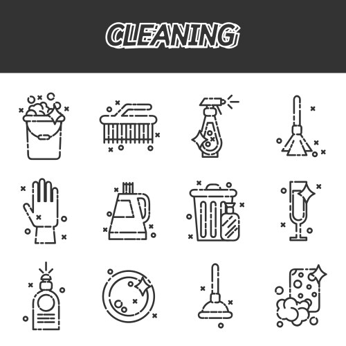 Doodle set of cleanup Royalty Free Vector Image