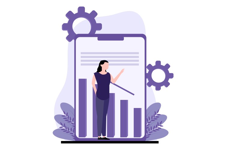 Business flat design Royalty Free Vector Image Business flat design Royalty Free Vector Image