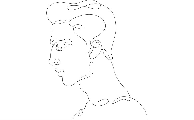 Continuous Line Drawing Man Face Vector Images (over 1,800)
