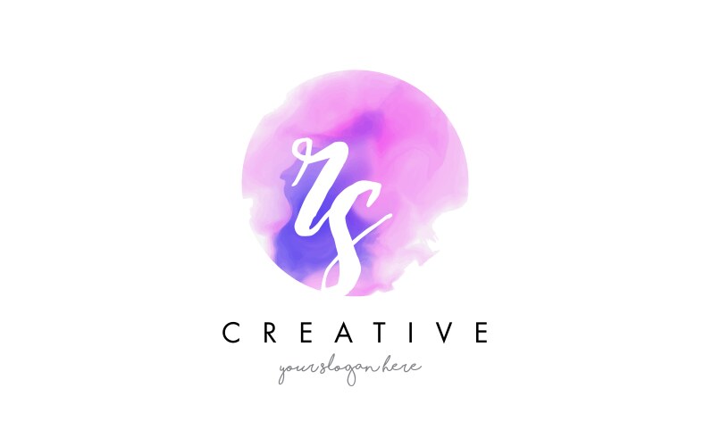 Vs v s dots letter logo with purple bubbles Vector Image