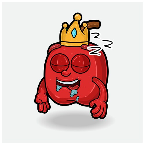 Smug expression with mango fruit crown mascot Vector Image