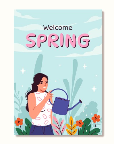 Welcome spring background Royalty Free Vector Image