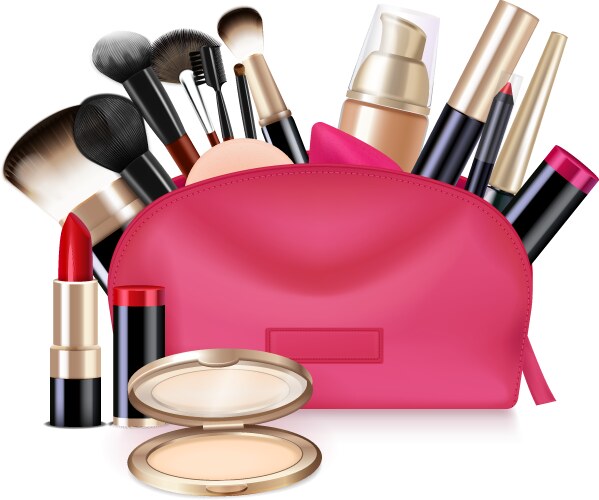 Cosmetic make up kit Royalty Free Vector Image