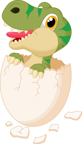 Cute Dinosaur Hatching Cartoon – Royalty-Free Vector | VectorStock