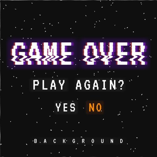 Pixel art start new game background with stars Vector Image