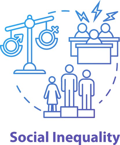 Gender gap and social inequality abstract drawing Vector Image