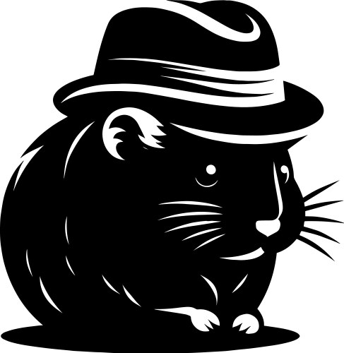 Cute little hamster silhouette isolated Royalty Free Vector