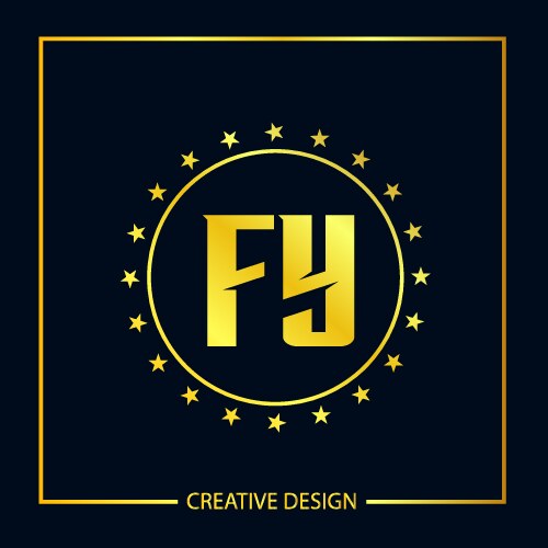 Sy golden letter logo with cutted and intersected Vector Image