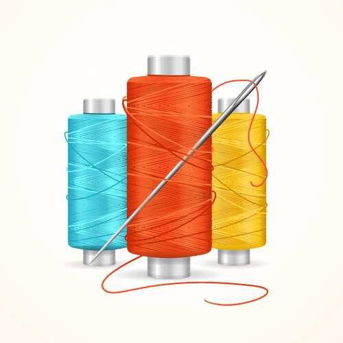 Needle and thread reel for sewing Royalty Free Vector Image