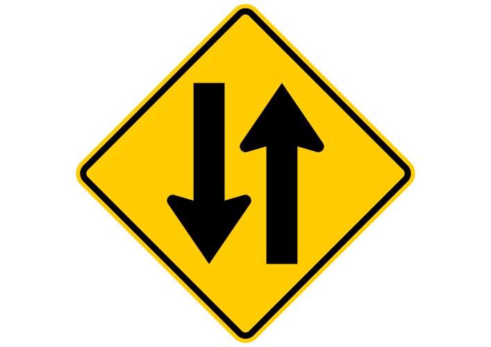 Two way traffic sign both Royalty Free Vector Image