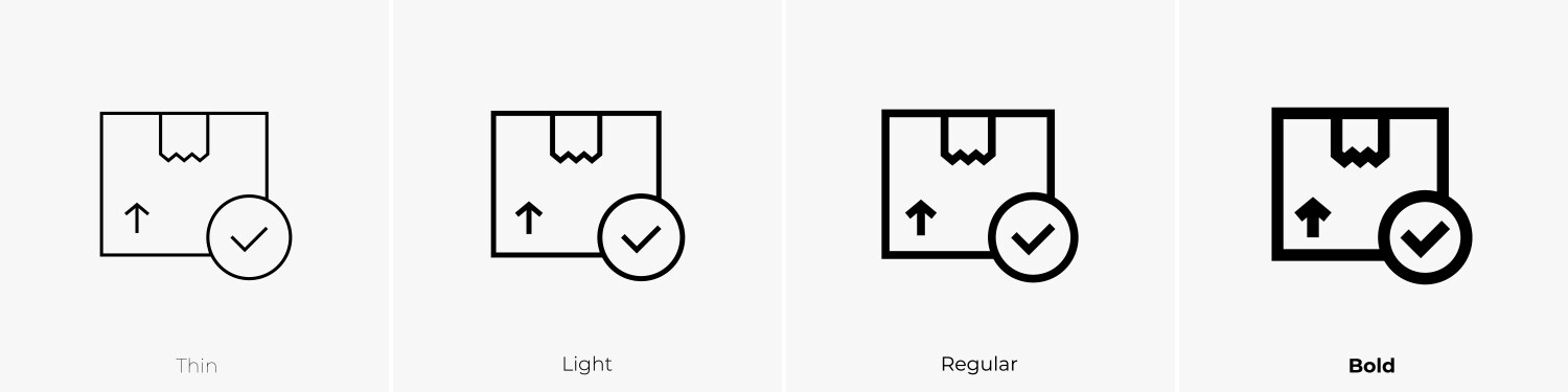Deliver icon thin light regular and bold style Vector Image