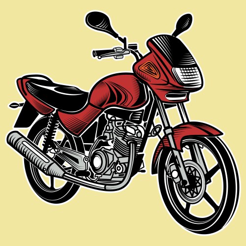 Biker with girl riding a retro motorcycle cartoon Vector Image