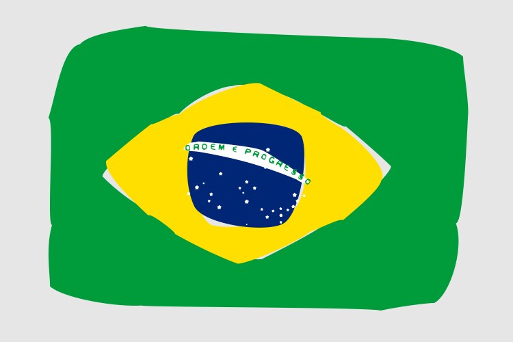 Rectangle flag of brazil Royalty Free Vector Image